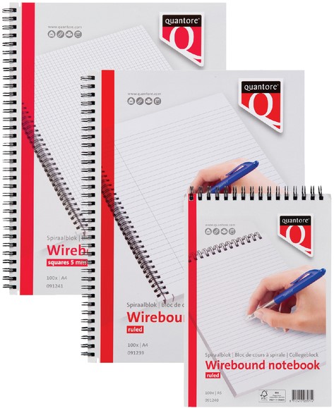 Schrijfblok Quantore A5 spiraal lijn bij Dekas